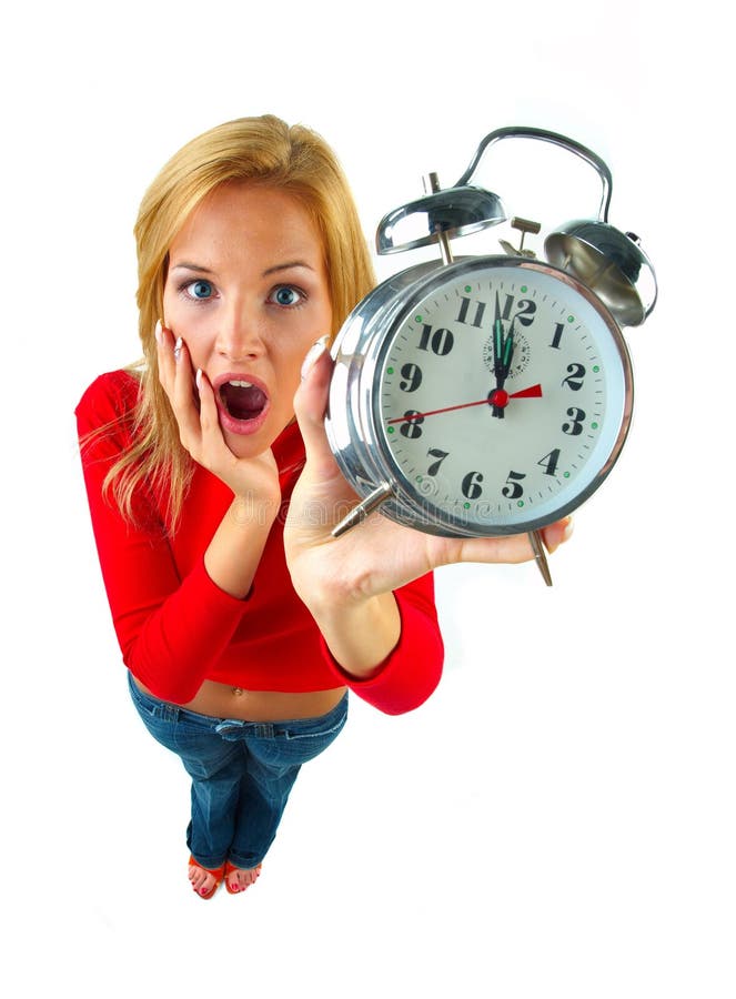Women with clock stock image. Image of hours, fisheye - 29423359