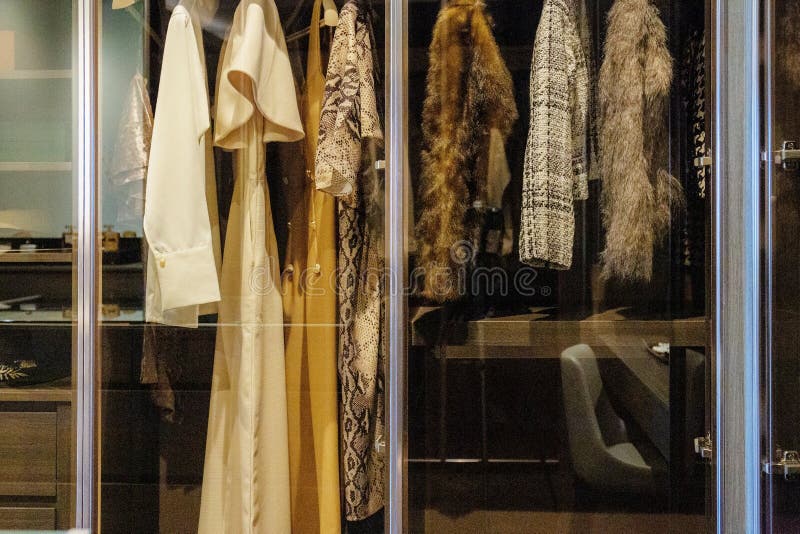 Women clothes in closet stock image. Image of laundry - 142916045