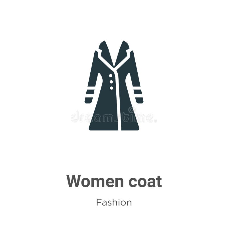 Women`s Coat Fashion Flat Sketch Technical Drawing Women`s Coat