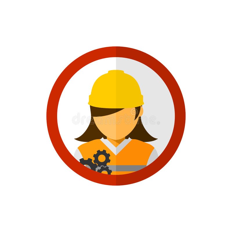 Women Construction Worker with Circle Avatar Vector. Stock Illustration ...