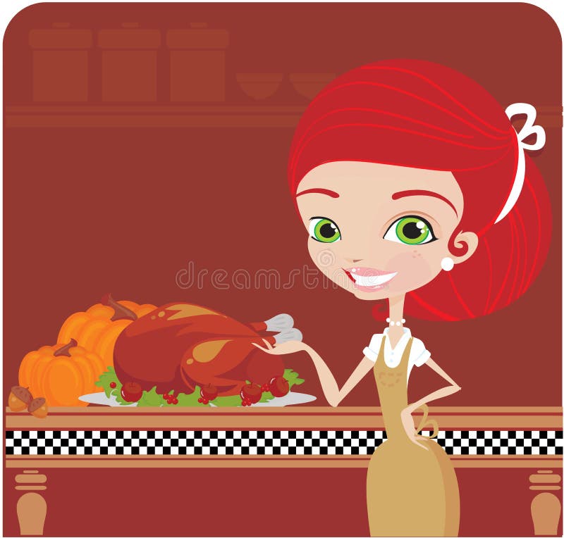 Women Cooking for Thanksgiving Stock Vector - Illustration of cook ...