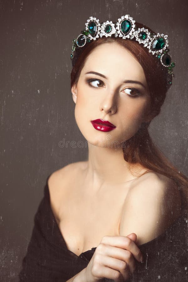Women with crown stock photo. Image of portrait, long - 38159088