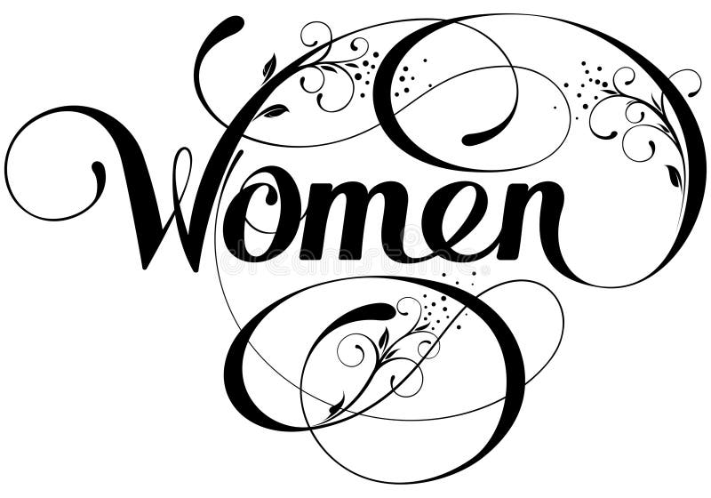 Women - Custom Calligraphy Text Stock Vector - Illustration of scroll ...