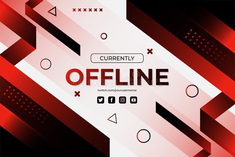 Offline Twitch Banner Background 16:9 For Stream Template. Offline Red ...