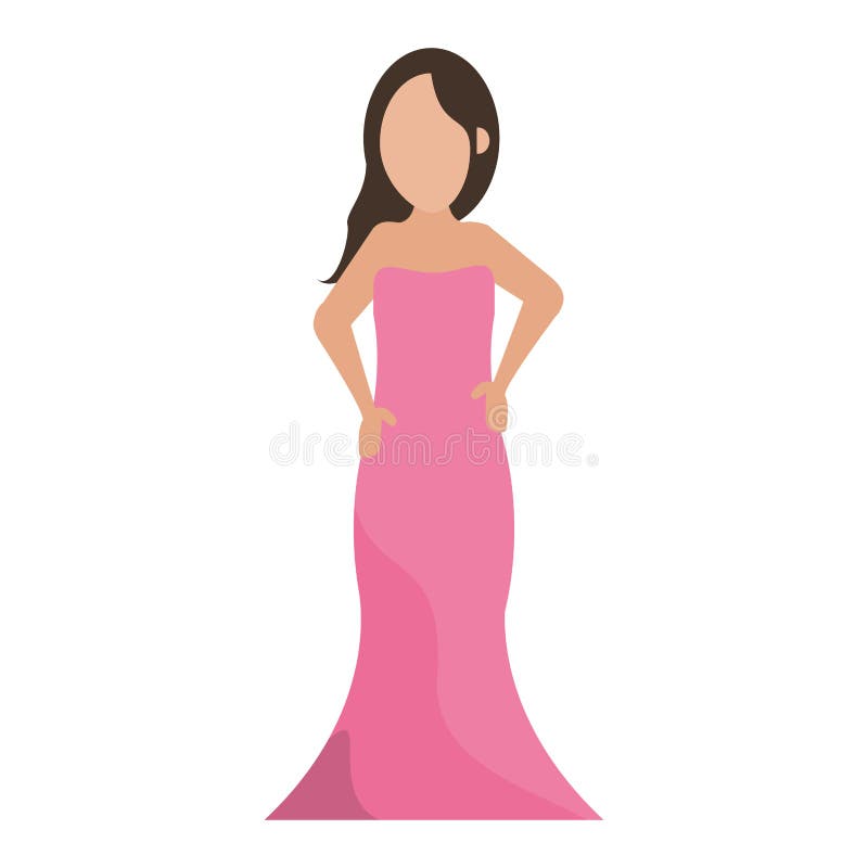 Women Day Girl Model Fashion Pink Dress Stock Vector Illustration Of