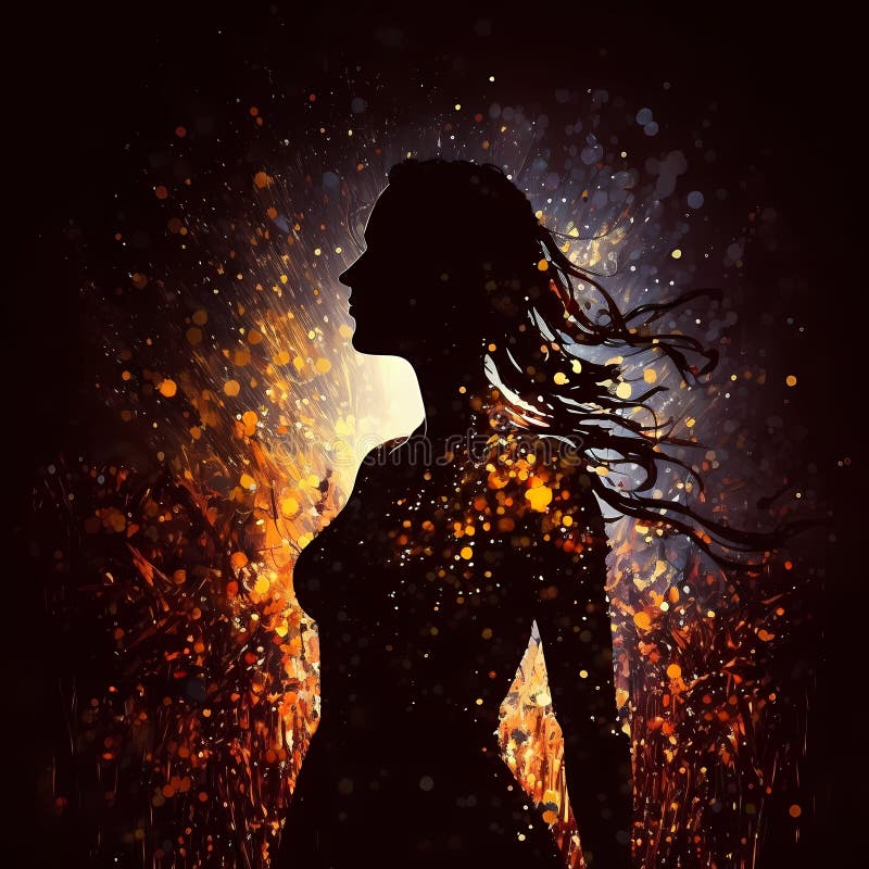 Women Day Sparkling Light Wallpaper. Generative AI Stock Illustration ...