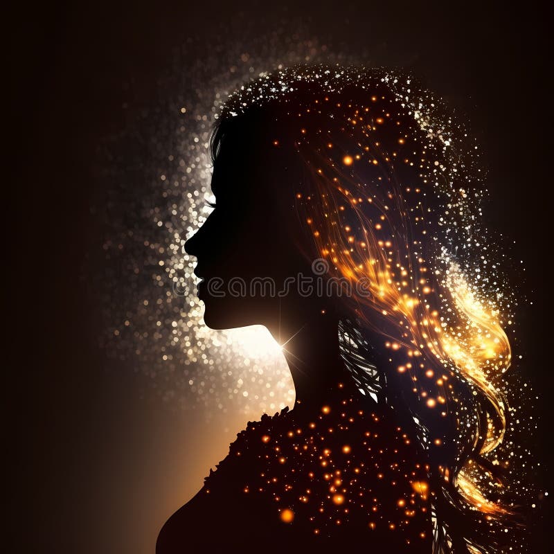 Women Day Sparkling Light Wallpaper. Generative AI Stock Illustration ...