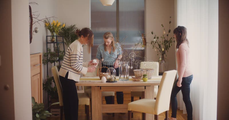 Women Decorating for Easter Holidays Stock Video - Video of brunch, colorful: 281182105