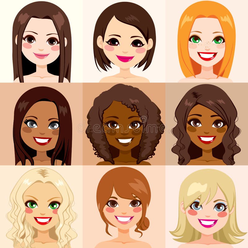 Women Diversity Skin stock vector. Illustration of african - 63073206