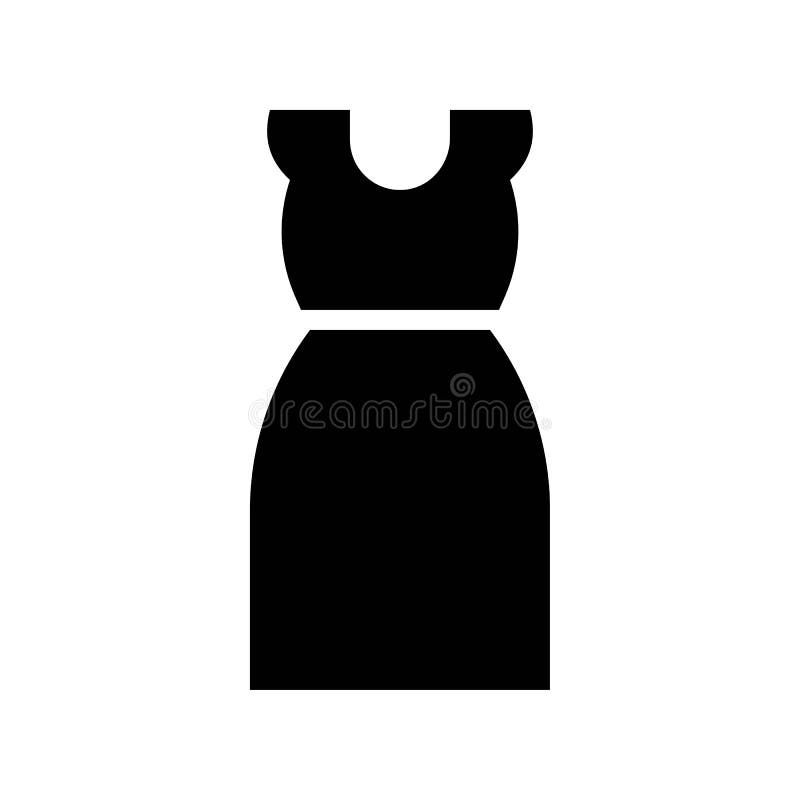 Women Dress Vector Illustration, Solid Style Icon Stock Vector ...