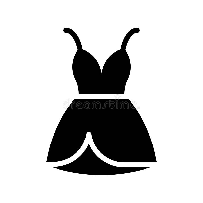 Women Dress Vector Illustration, Solid Style Icon Stock Vector ...
