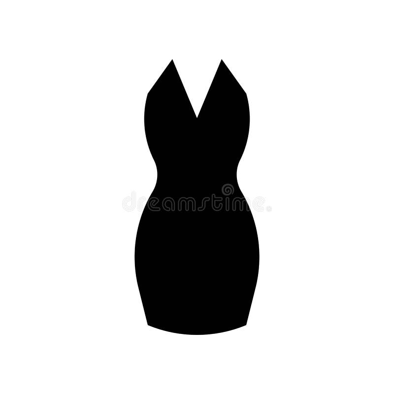 Women Dress Vector Illustration, Solid Style Icon Stock Vector ...