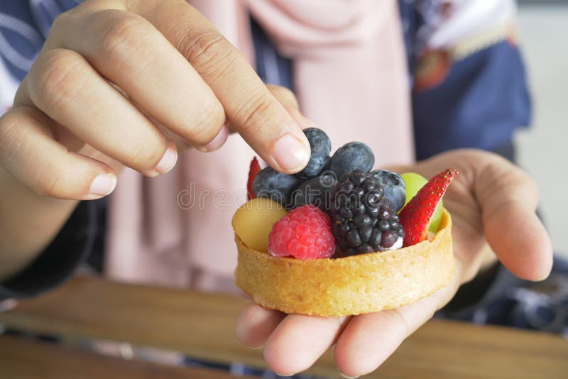 Women Eating Berry Fruit Tart Stock Image - Image of strawberry ...