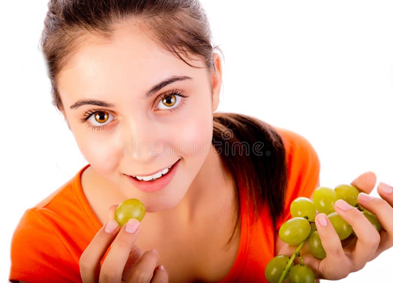 Girl eating grapes stock photo. Image of female, closeup - 14798040