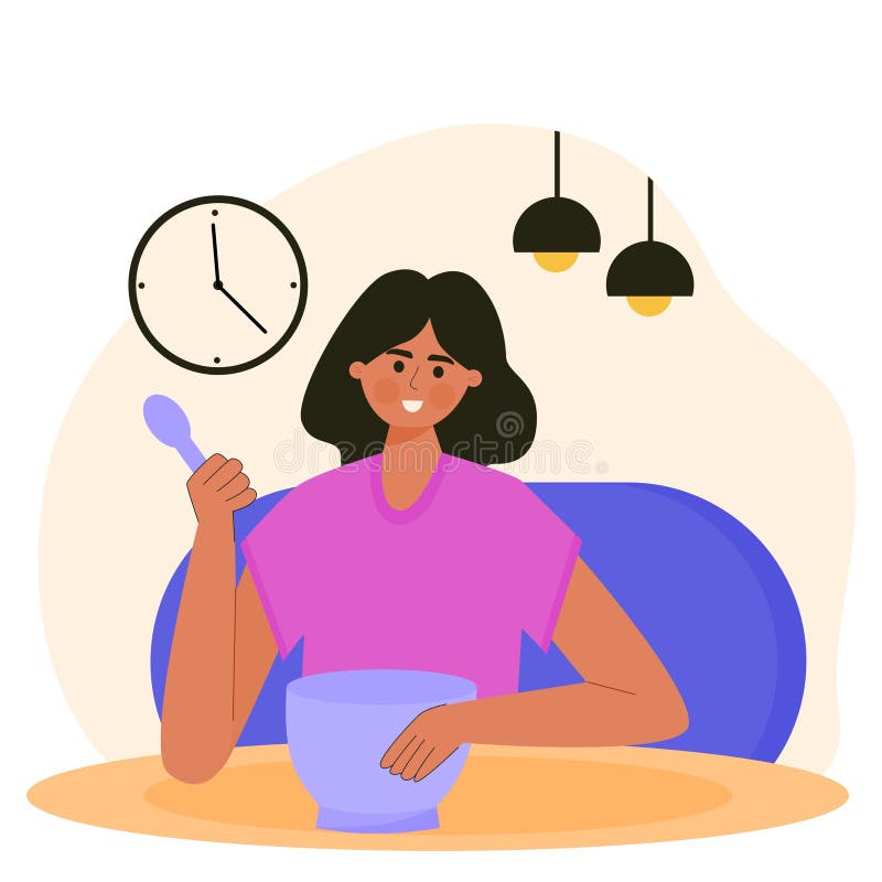 Women Eating in Restaurant Illustration Stock Vector - Illustration of ...