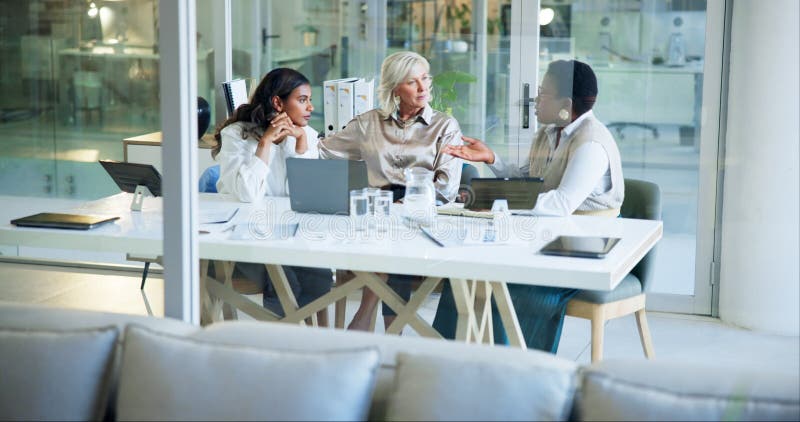 Women, Employees and Meeting Discussion in Office, Plan and Support ...