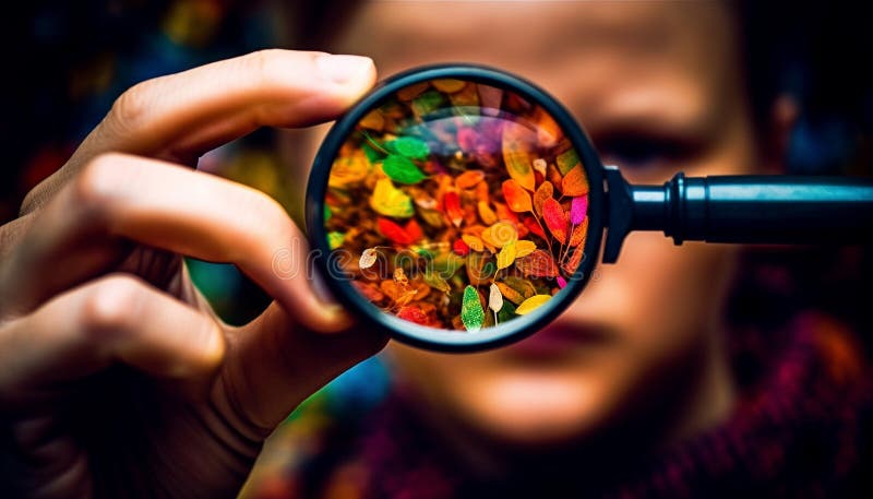 Women Examining Nature with Magnifying Glass Zoomed in Generated by AI ...