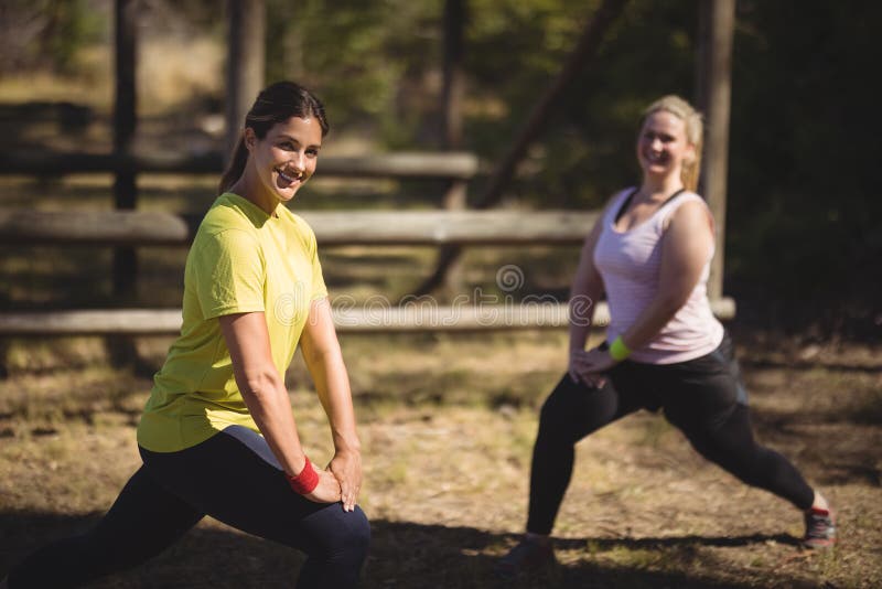 Women Exercising during Obstacle Course Stock Image - Image of friend ...