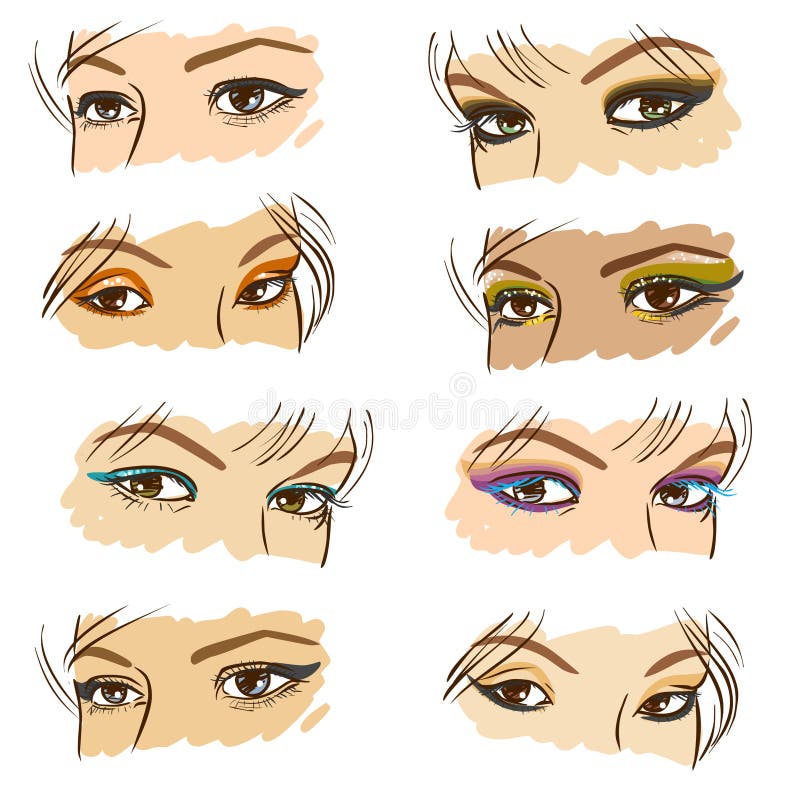 Women eyes set, vector stock vector. Illustration of open - 24573879
