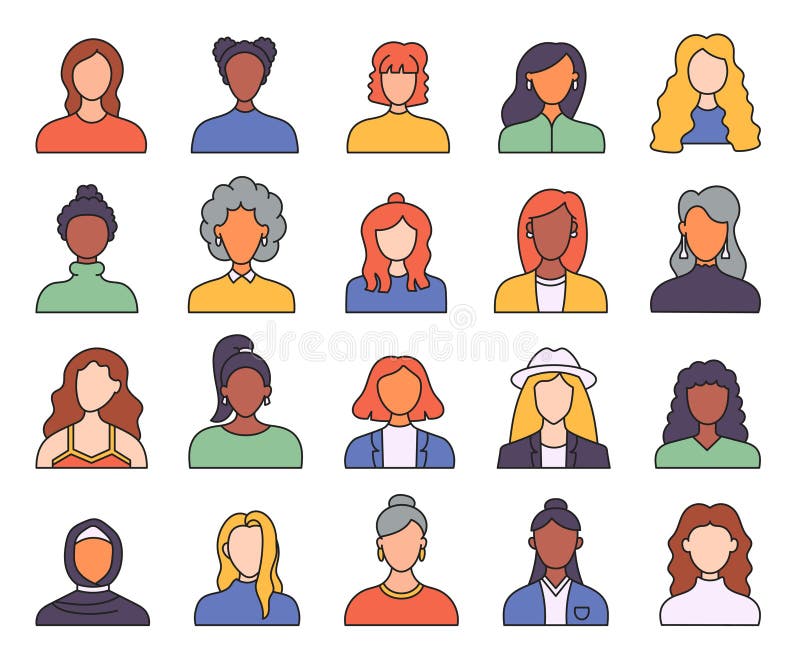 Women Face Avatars. Anonymous Person Stock Vector - Illustration of ...