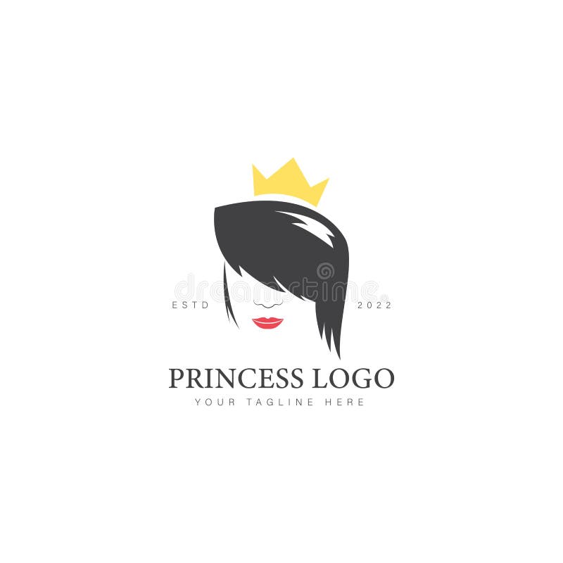 Women Face with Crown Logo Design Icon Illustration Stock Vector ...
