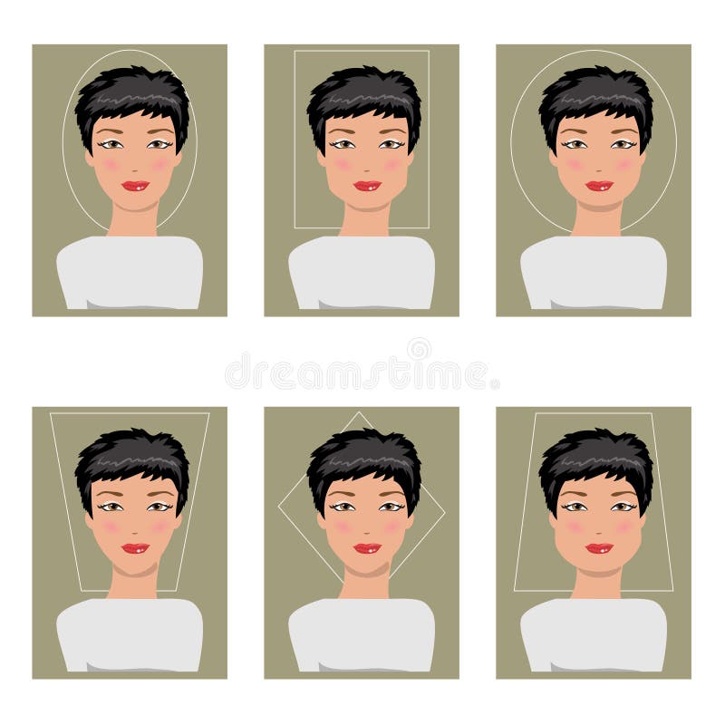 Women Face Types. Vector Illustration Stock Vector - Illustration of ...