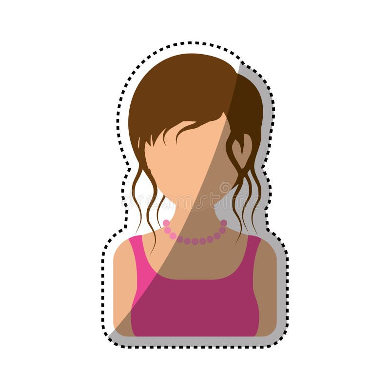 Women Faceless Avatars. Human Anonymous Portraits, Woman Round Vector ...
