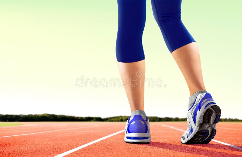 Women Feet on Running Tracks Stock Image - Image of young, outdoor ...