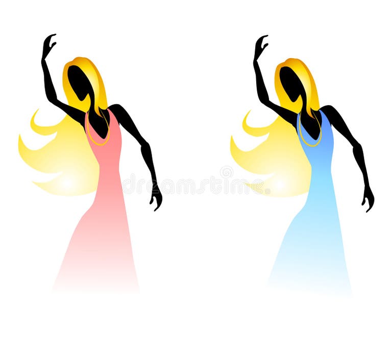 Women Figures Posing Fading Stock Illustration - Illustration of ...