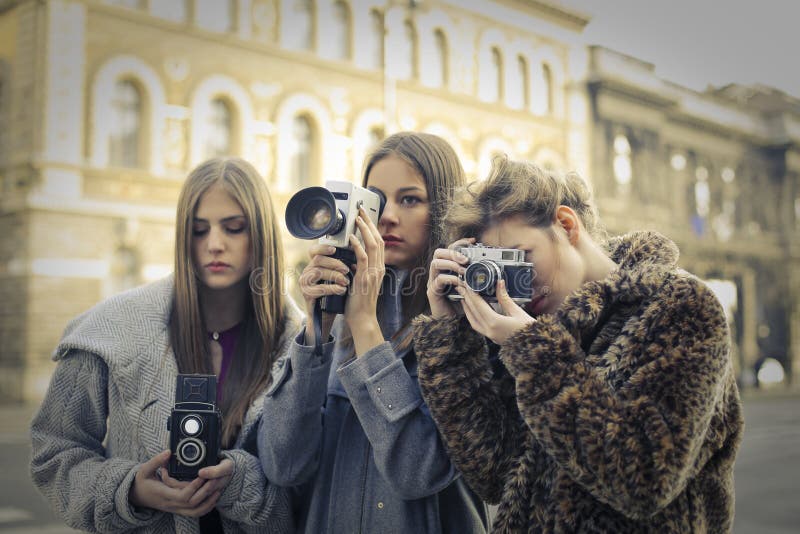 Women filming stock image. Image of teen, city, videomaker - 71281833