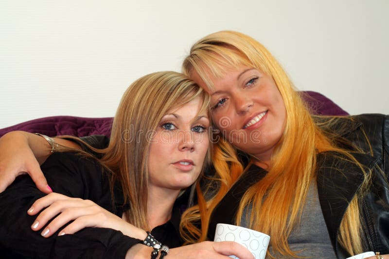 Two women flirting stock image. Image of people, holding - 14066889