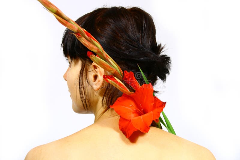 Women with flower stock image. Image of hands, glamour - 2952169