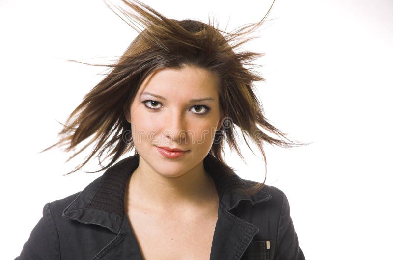 The man with flying hair stock image. Image of face, hair - 3160773