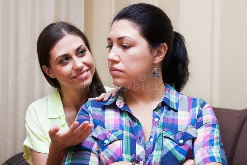 Women friends communicate stock image. Image of expression - 70455439