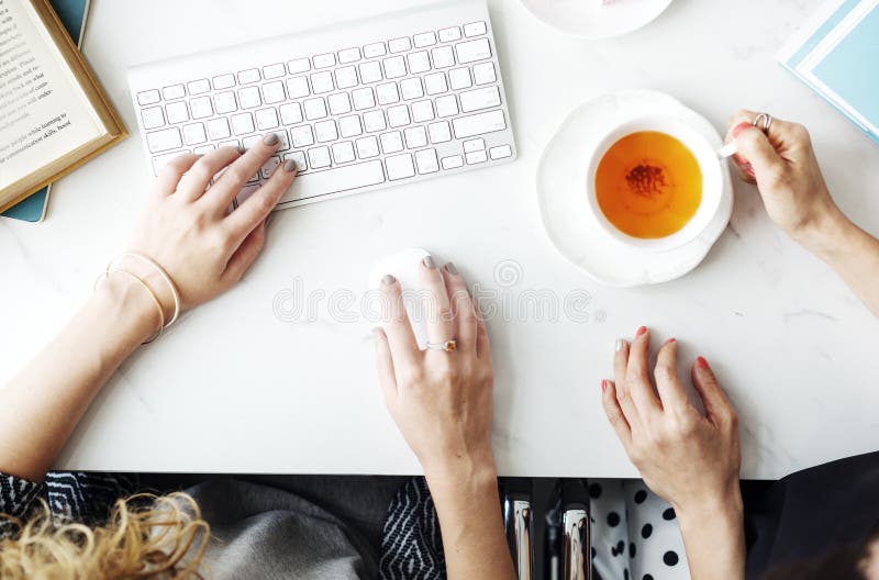 Women Friends Talking Using Computer Concept Stock Image - Image of ...