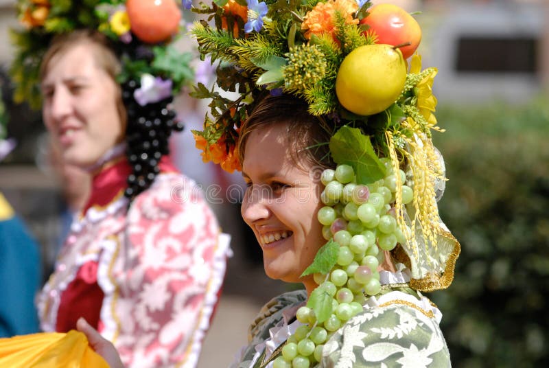 Women Wearing Fruit Garlands Take Stock Photos - Free & Royalty-Free ...