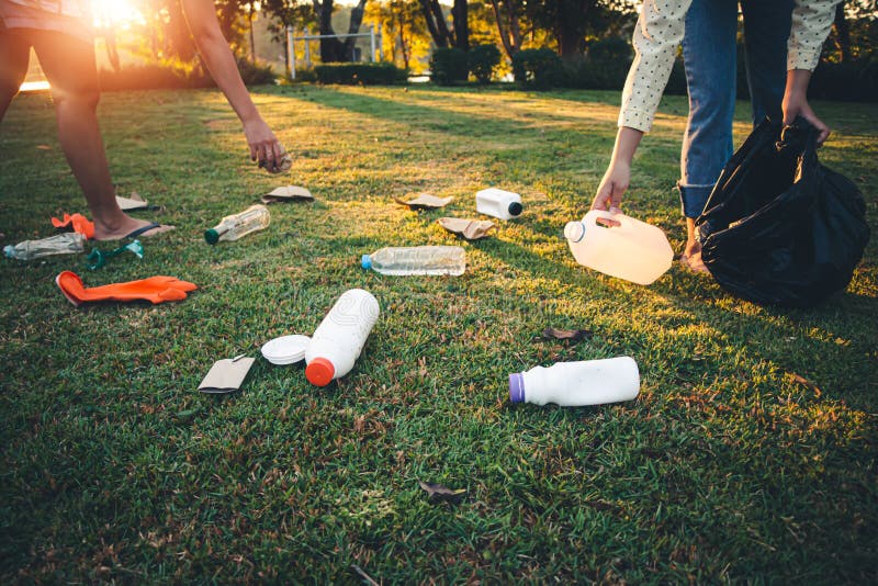 Women Garbage Collection for To Keep Clean and Take Recycling Stock ...