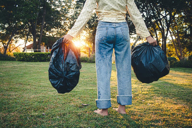 Women Garbage Collection for To Keep Clean and Take Recycling Stock ...
