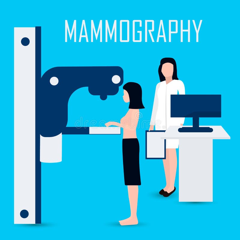 Women getting a mammogram stock illustration. Illustration of digital ...