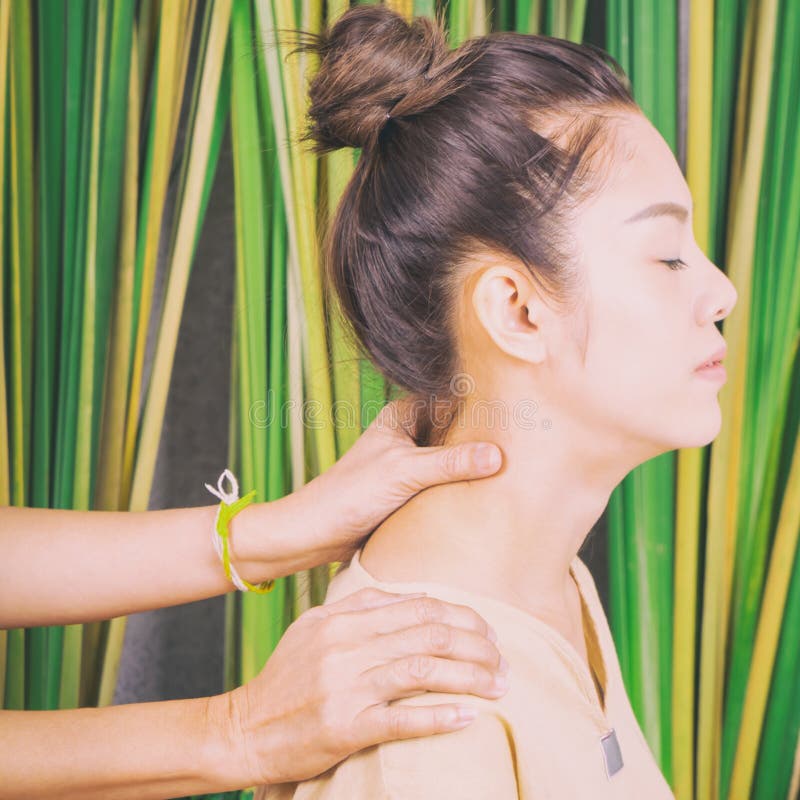 Women is Getting Massage on Neck Stock Photo - Image of medical ...