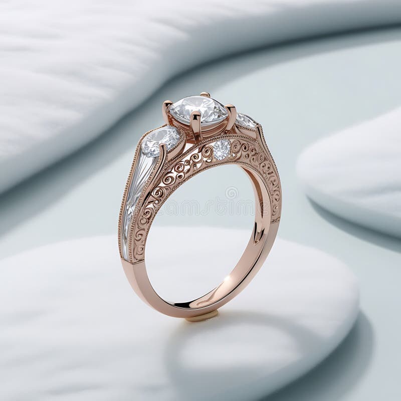 Women Gold Finger Ring with Stone and Diamond Design Stock Vector ...