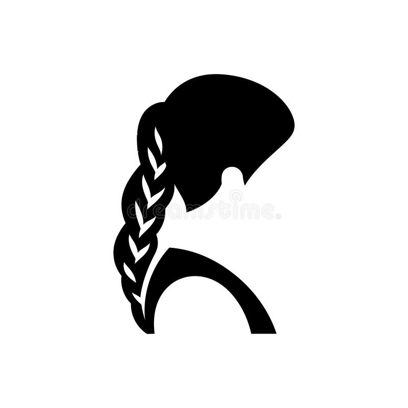 Women Hair Style Braid Icon Stock Vector - Illustration of women, sign ...