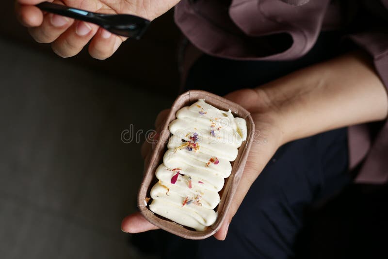 Women Hand Eating a Cake Top View Stock Image - Image of cupcake, bake ...