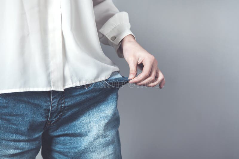 Women hand empty pocket stock photo. Image of poverty - 174134802
