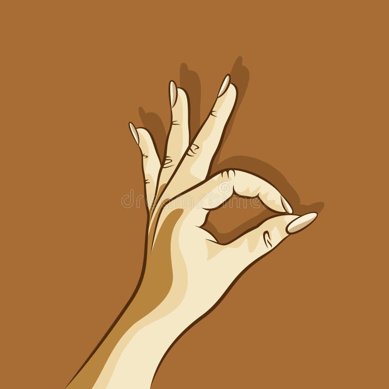 Women hand OK sign design stock vector. Illustration of happiness ...