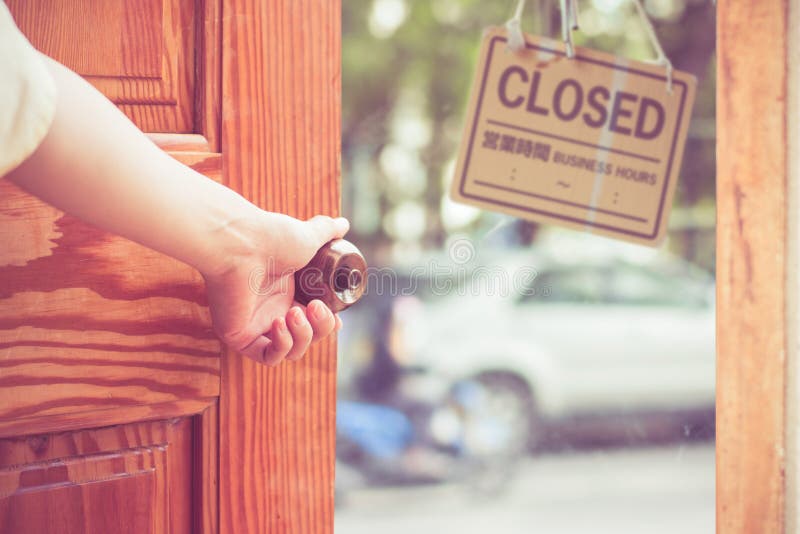 Women Hand Open Door Knob or Open the Door. Stock Image - Image of ...