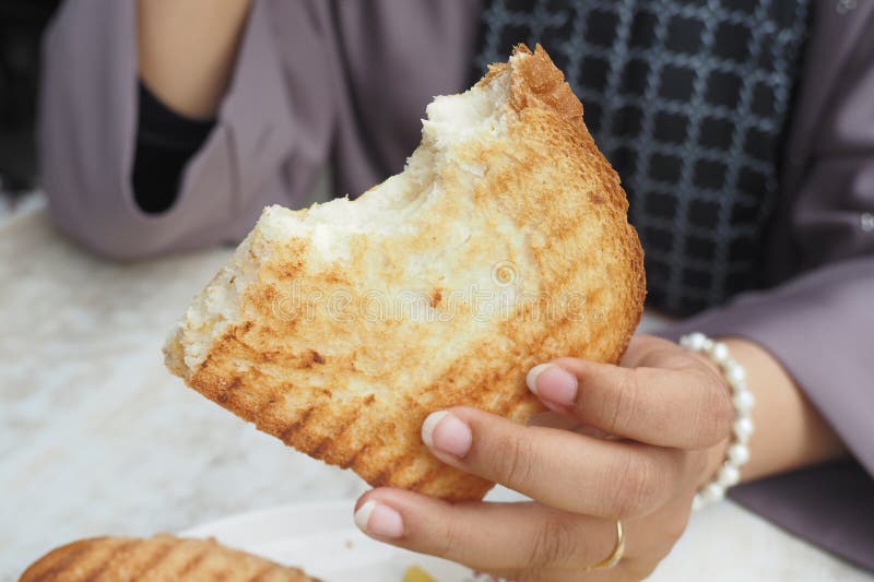 Women Hand Pick Sandwich with Ham, Cheese, Tomatoes,, Stock Image ...