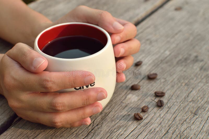 Women Hands Holding a Coffee Cup Stock Photo - Image of dark, black ...