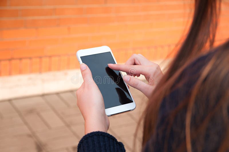 Women Hands Holding the Phone Stock Photo - Image of urban, long: 52737354