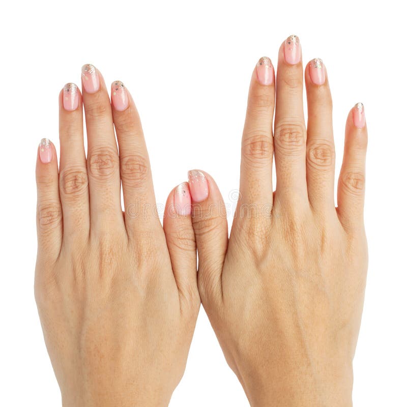 Women Hands with Nail Manicure Stock Image - Image of design, closeup ...